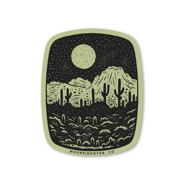 Night Butte Sticker-Black & Green – Moore